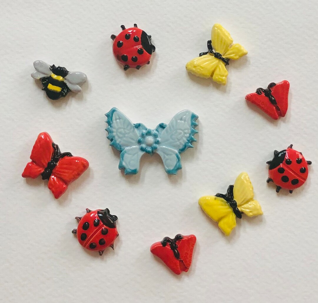 Big Bundle of Butterflies and Lady Bug Tiles - Etsy