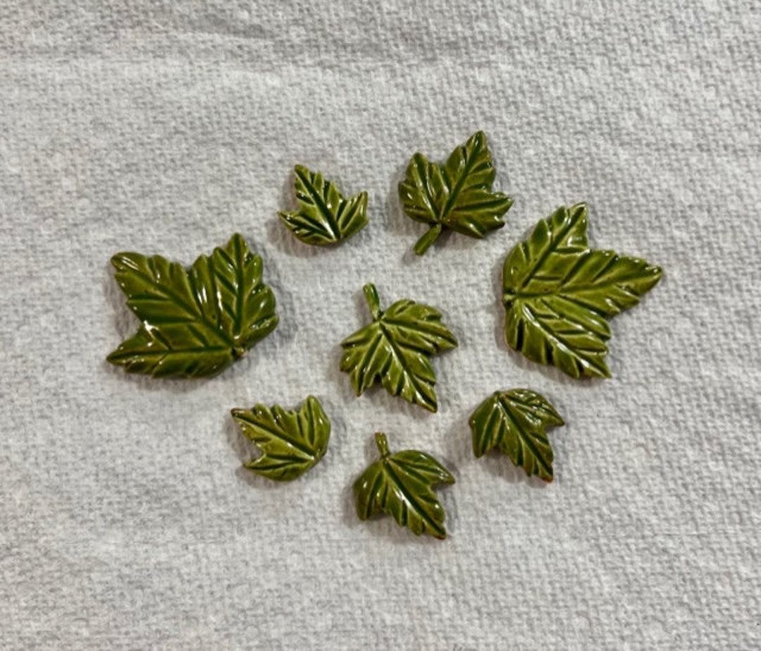 Sweet Ceramic Leaf Tiles - Etsy