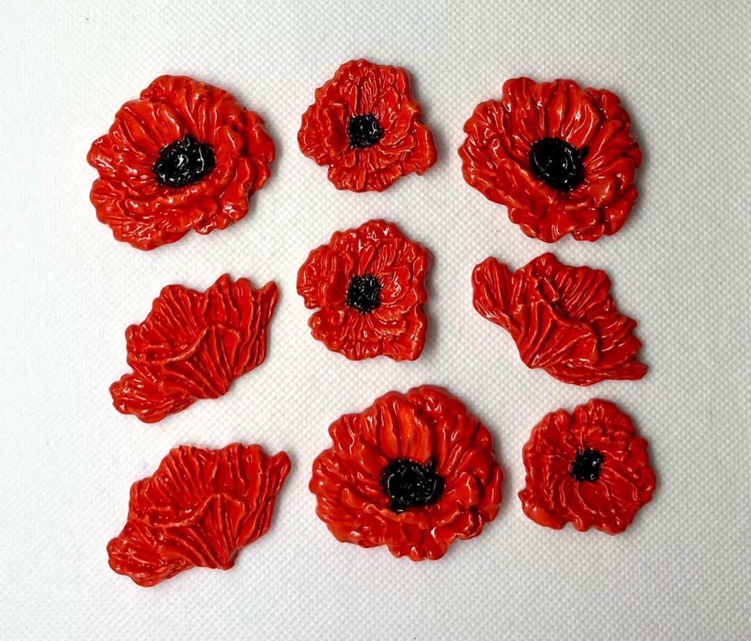Beautiful Ceramic Poppy Tiles - Etsy