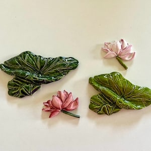 Wonderfully Detailed Ceramic Lily Pad and Lotus Flower (1) - Etsy