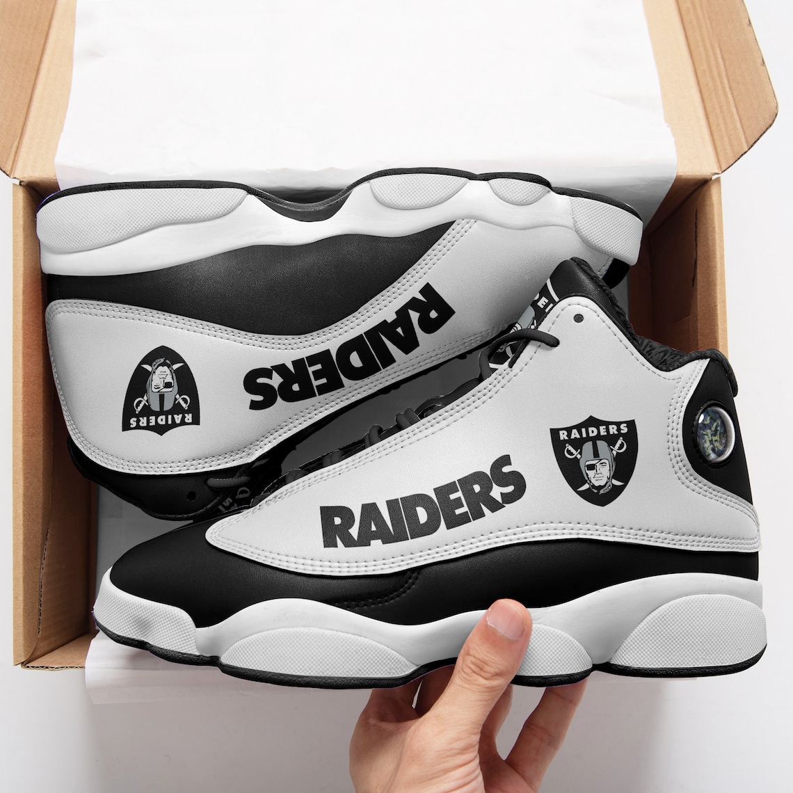 Las Vegas Raiders NFL Air JD13 Las Vegas Raiders NFL Shoes | Etsy