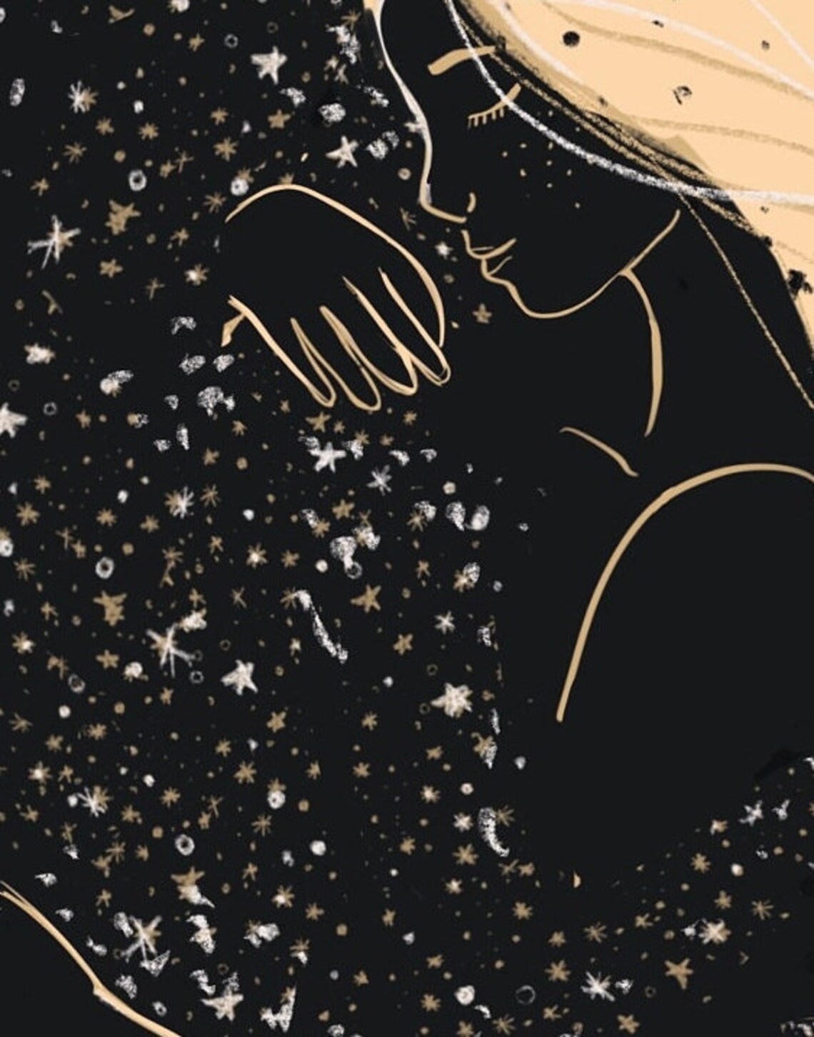 HUG OF LOVE Fine Art Woman Friendship, Spiritual Illustration Print ...