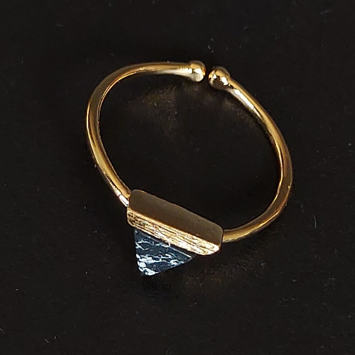 Black Howlite Marble Ring Triangle Stone Ring Gold and Black - Etsy