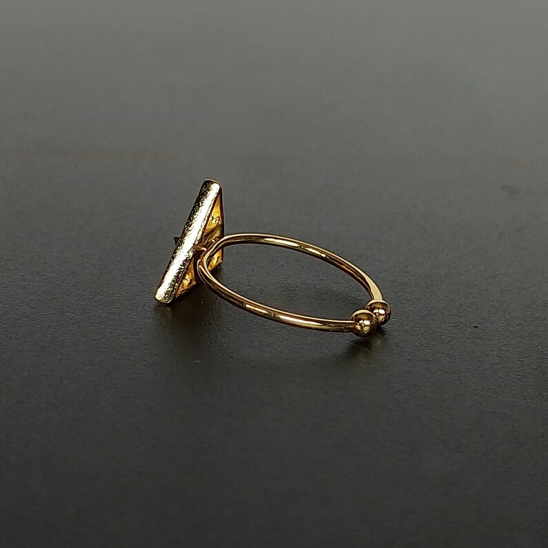 Pyramid Stone Ring Lapiz Lazuli Ring Gold and Stone Ring - Etsy