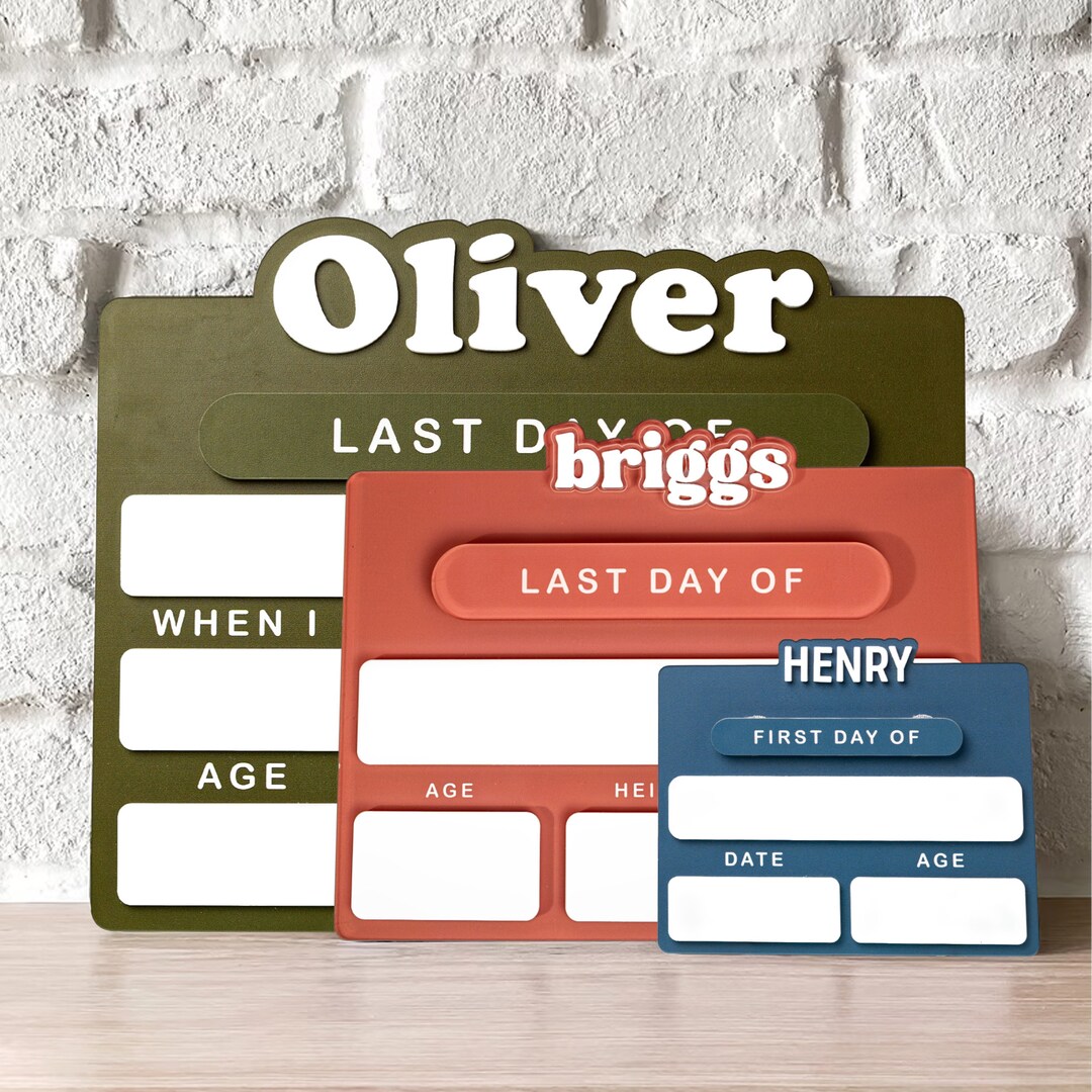 Interchangeable First Day Name Sign, Personalized School Keepsake ...