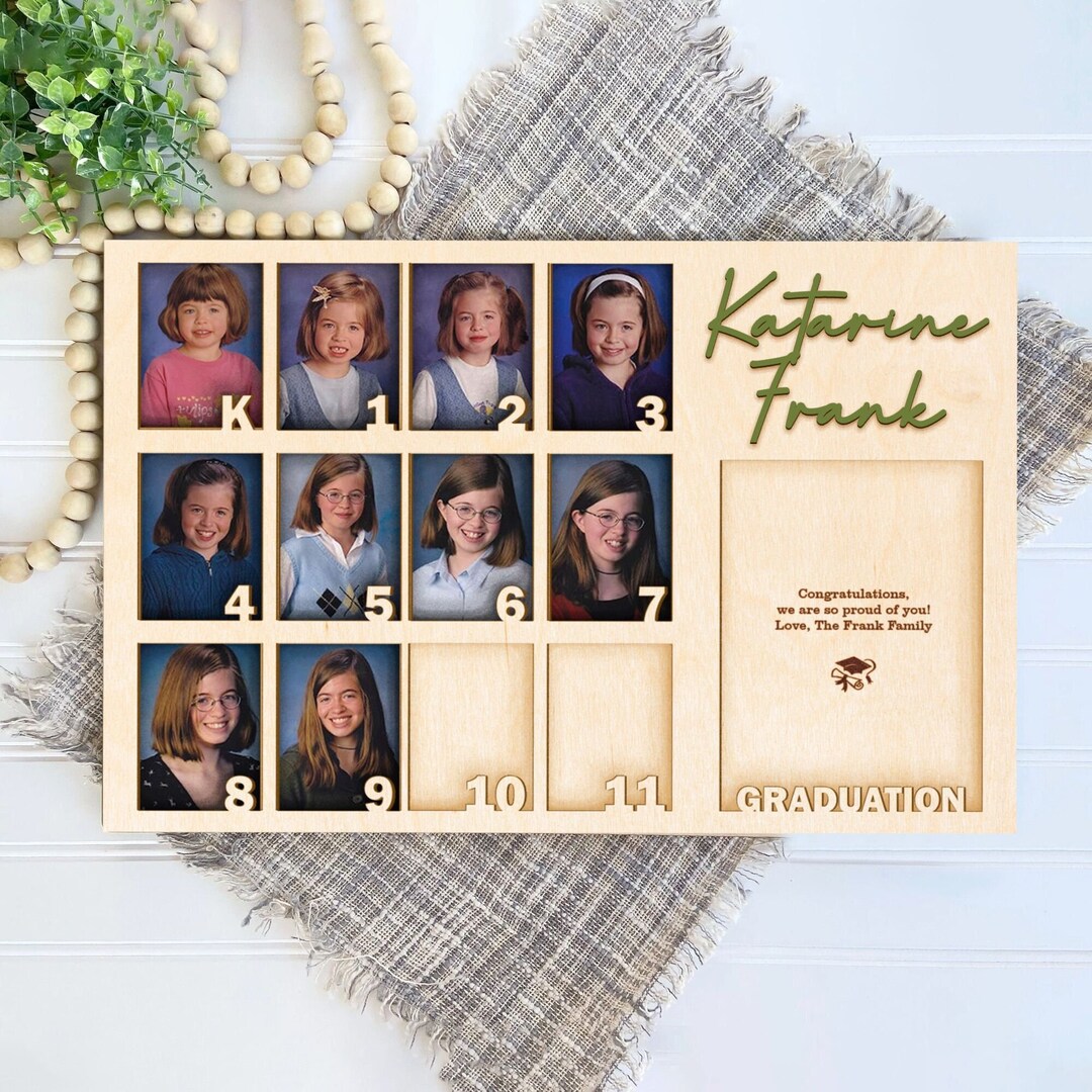Personalized School Picture Frame, Pre K to Graduation School Picture ...