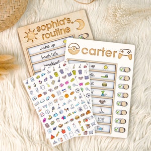 Customized Wooden Daily Responsibility Board, Visual Schedule, Daily ...
