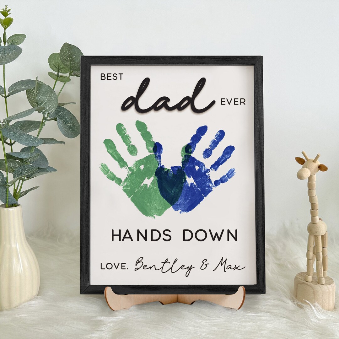 Customized Handprint Sign for Fathers Day, Custom Hands Print Sign ...