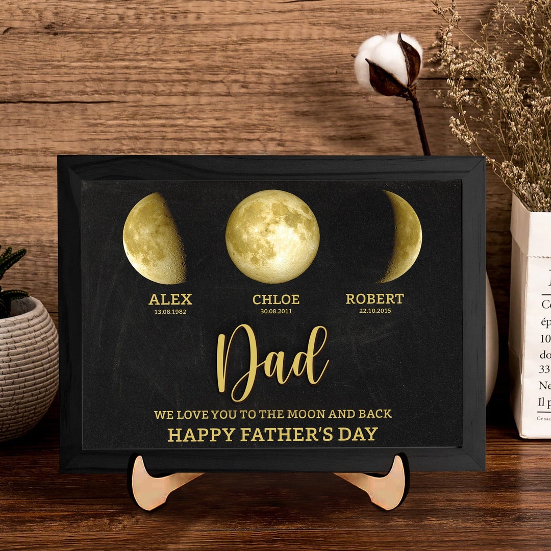 Personalized Moon Phase Frame, Custom Moon Phase Frame, Father’s Day ...