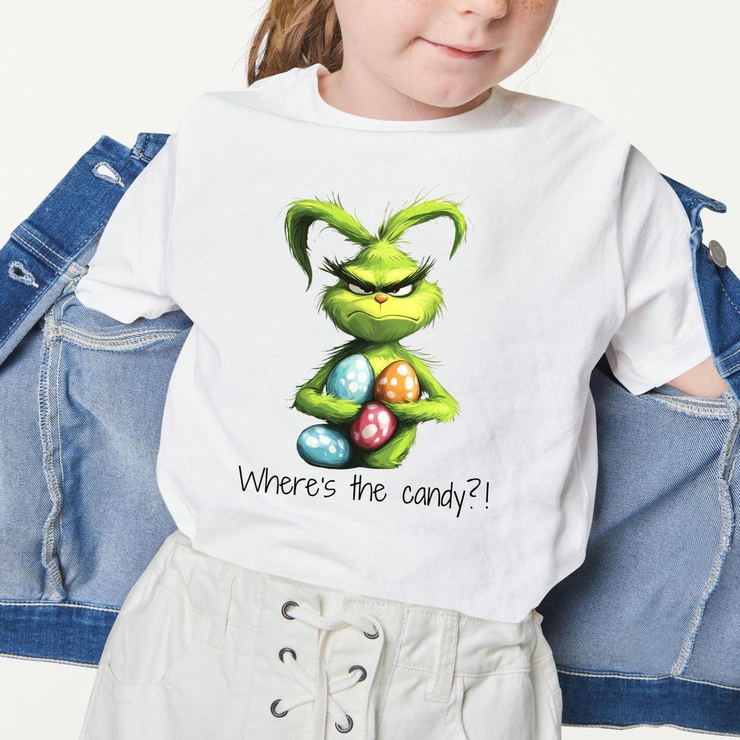 Kids Tee, the Grinch Easter Egg Hunt Funny Tshirt 'where's the Candy ...