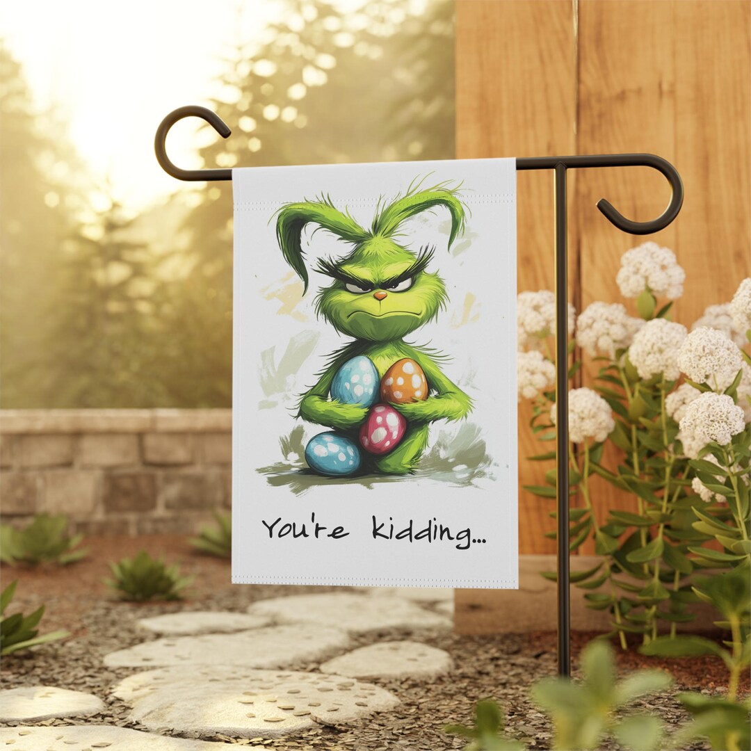 Hanging Easter Banner, Festive Yard Sign, Grinch Easter Decoration ...