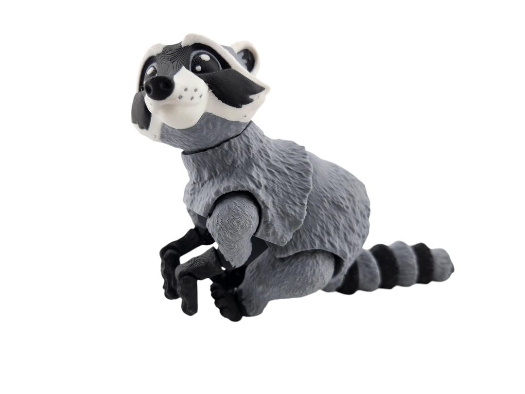 Adorable 3D Printed Raccoon Figurine, Cute 3D Printed Raccoon Statue ...