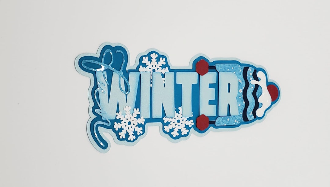 Winter Fun Scrapbook Title, 3d Die Cuts, Premade Paper Piecing, Card ...