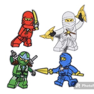 Red Ninja Patch, Green Ninja Iron On, Patches for Jackets, Embroidered ...
