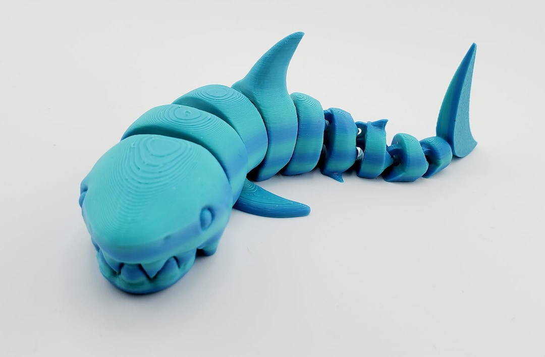 3D Printed Shark, Articulated Shark, Flexi Animal, 3D Printed Art ...