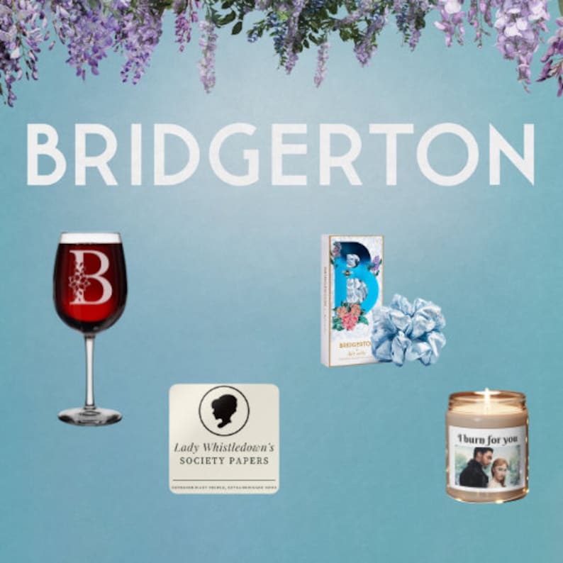 Bridgerton-themed Wine Night Gift Box - Elegant Wine Glass, Coasters ...