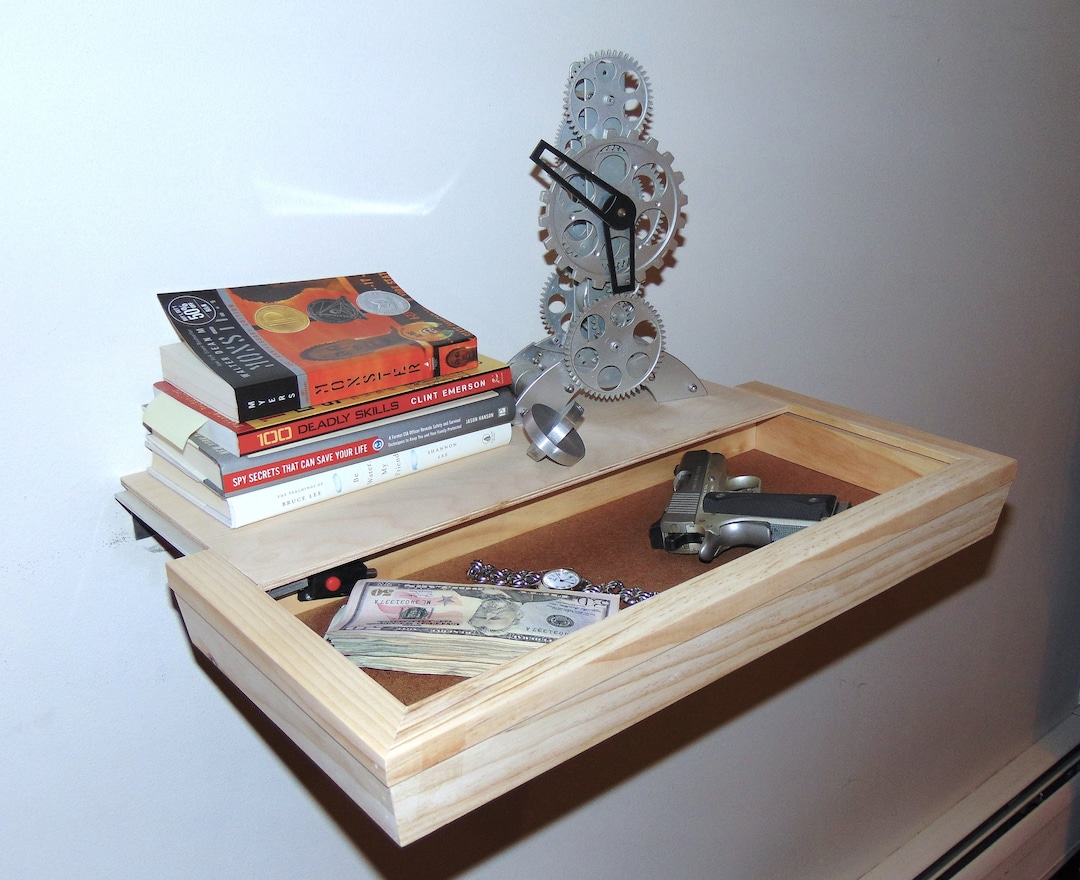 Floating Shelf With Hidden Secret Compartment - Floating Hidden Drawer ...