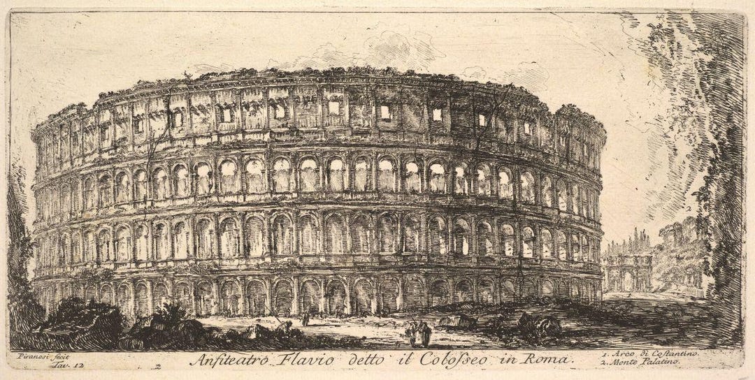 Colosseum Print | Rome Architecture Etching by Piranesi (digital ...