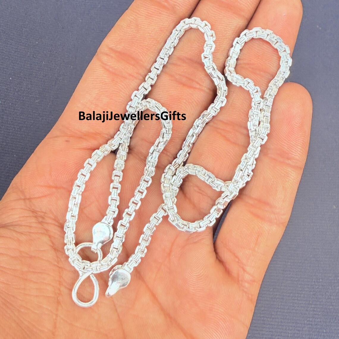 Men S Jewellery, Square Byzantine Chain, 925 Sterling Silver, Pure ...