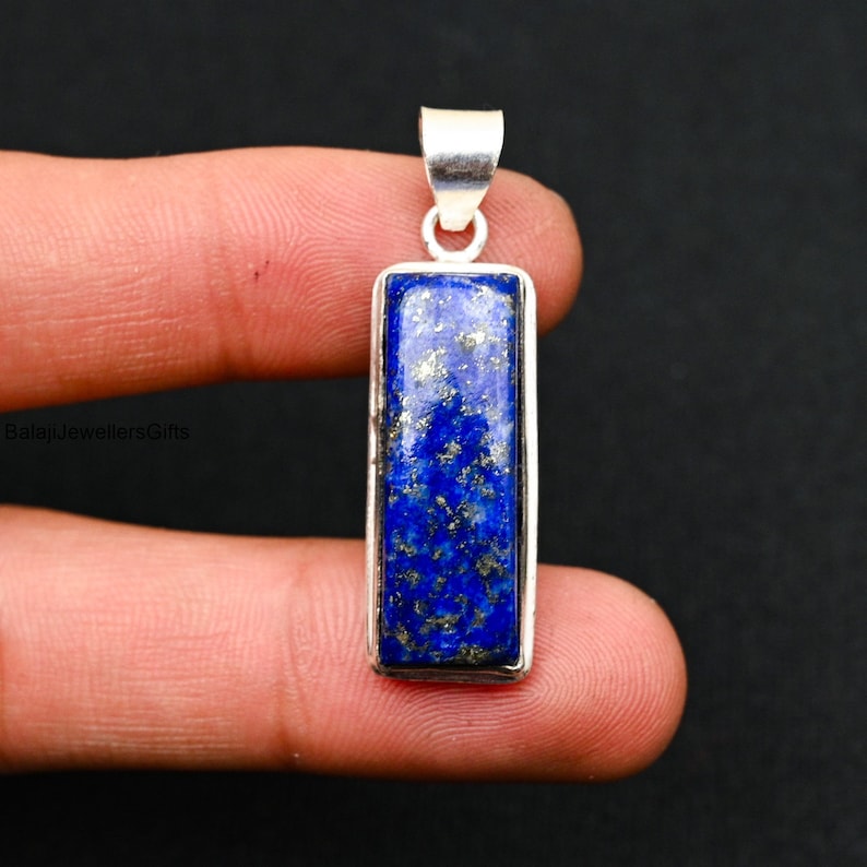 Handmade Lapis Lazuli Pendant: 925 Sterling Silver, Boho Style - Etsy