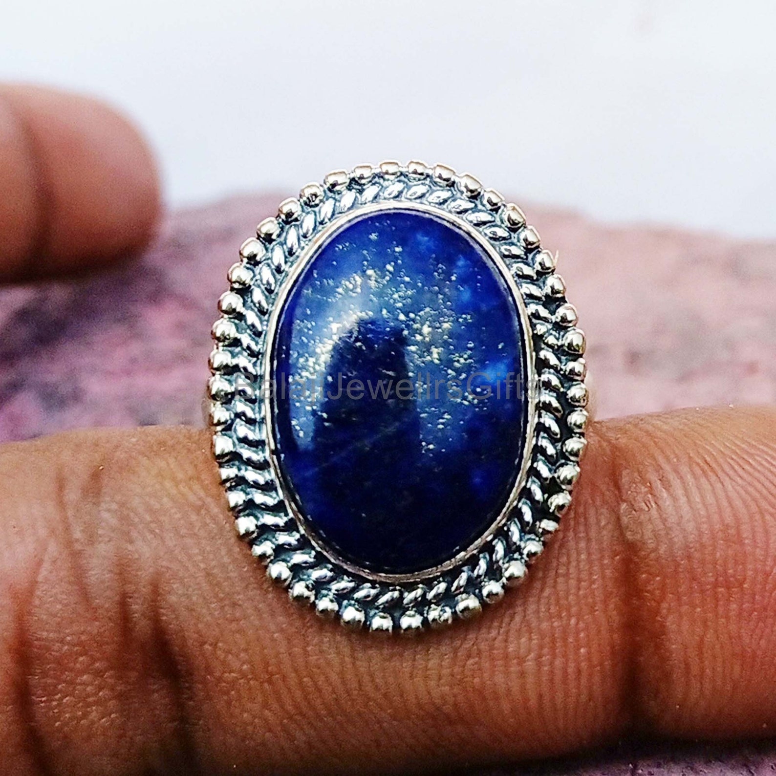 Lapis Lazuli Gemstone Ring, 925 Sterling Silver, Popular Ring, Anxiety ...
