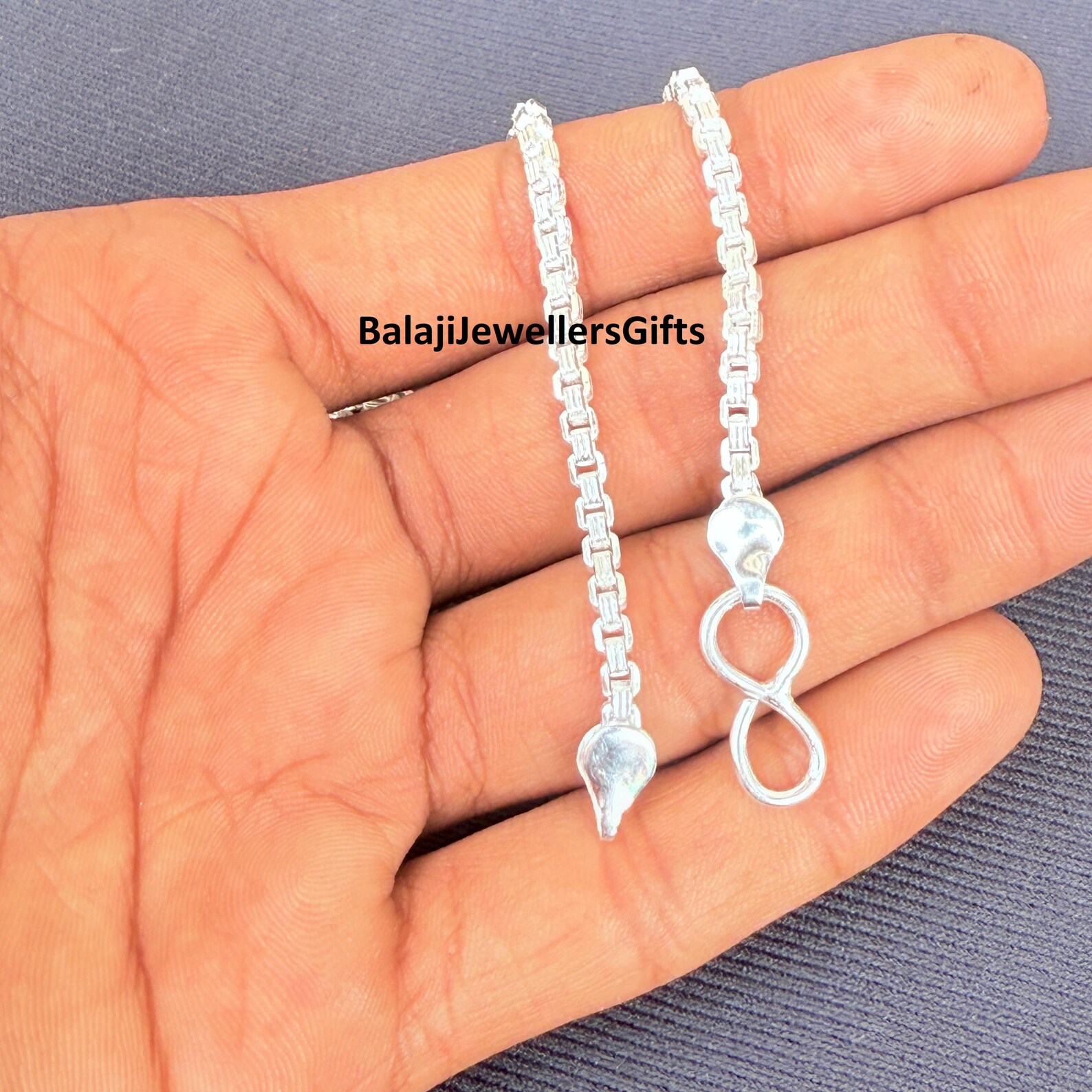 Men S Jewellery, Square Byzantine Chain, 925 Sterling Silver, Pure ...