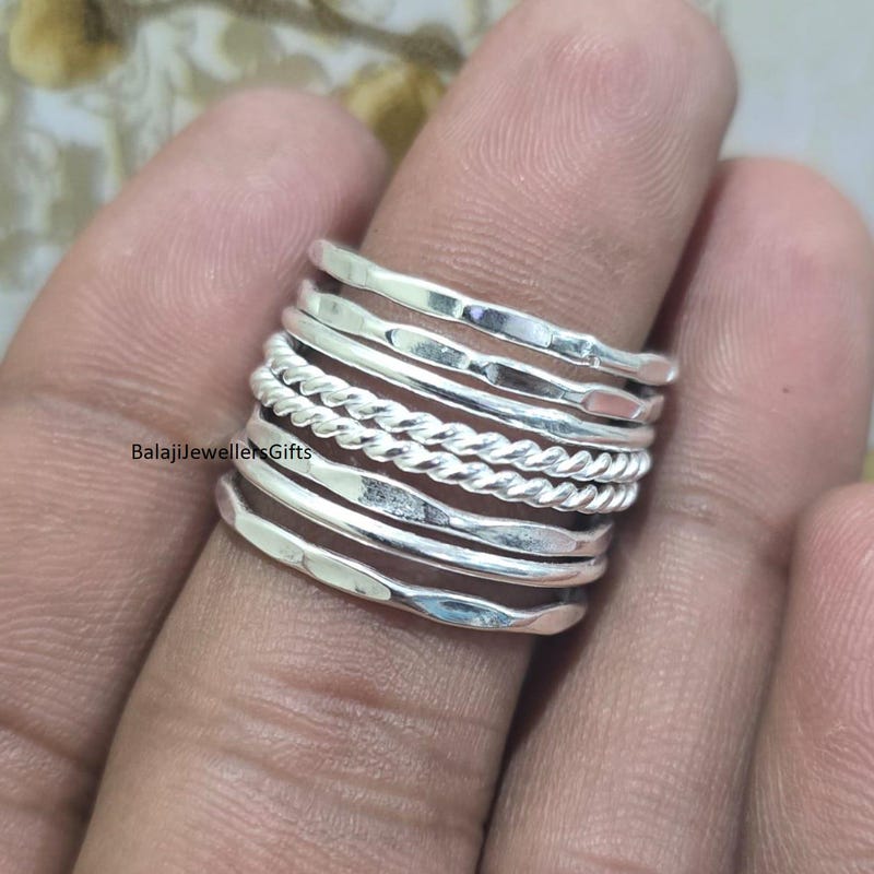 Silver Rings Boho Vintage - Etsy