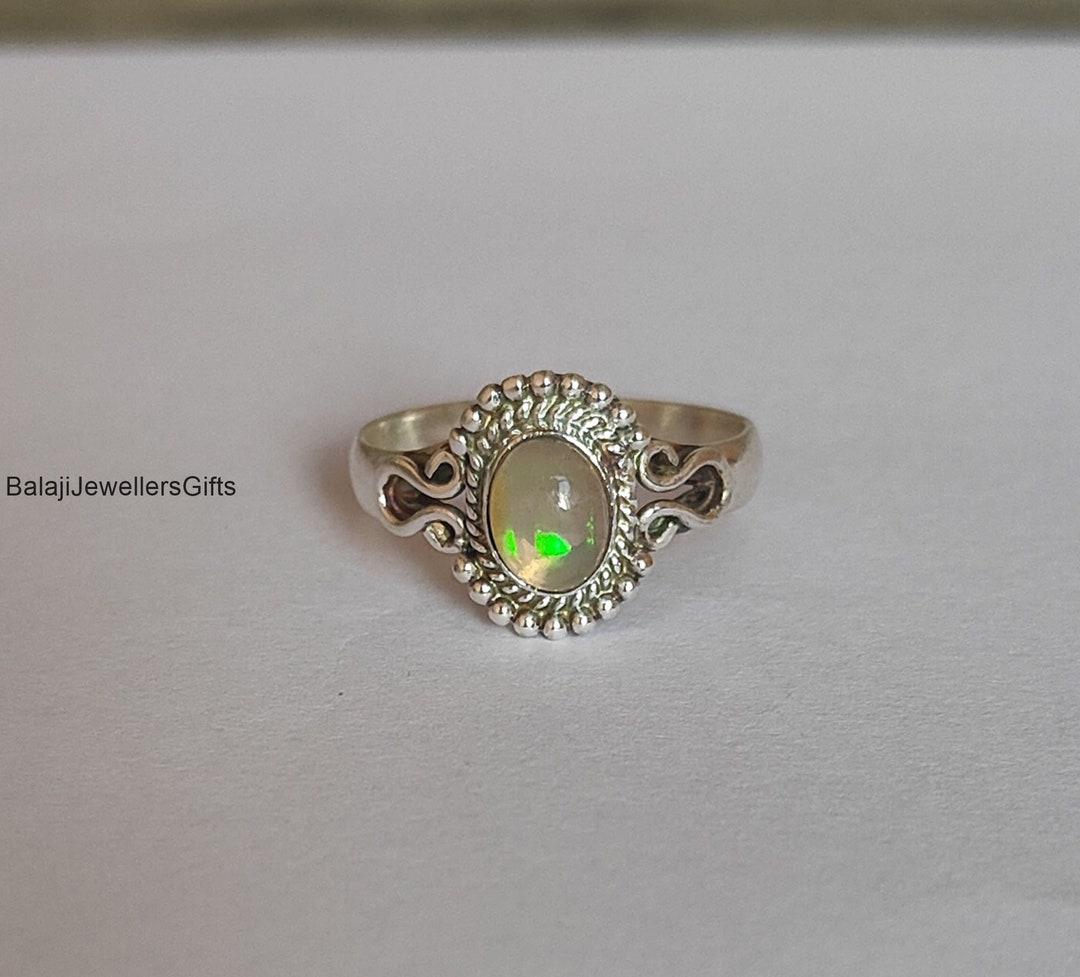 Opal Gemstone Ring, 925 Sterling Silver Ring, Handmade Ring, Dainty ...