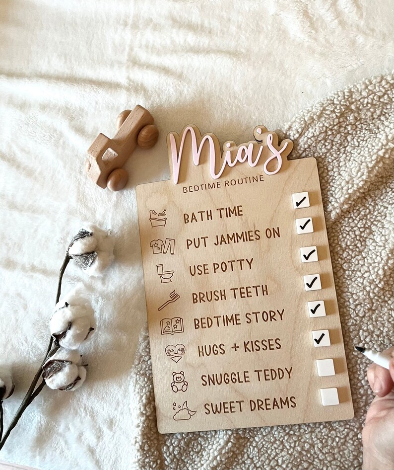Toddler Chore Chart With Name Kids Chore Chart Bedtime - Etsy Canada