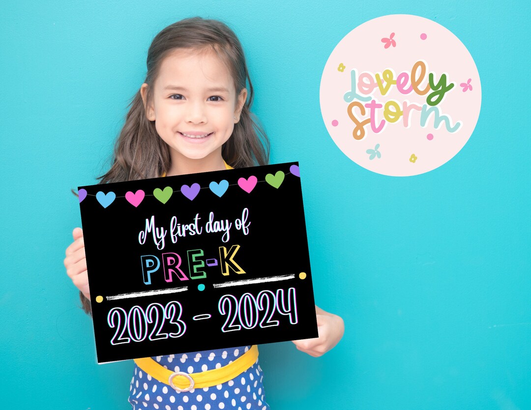 First Day of Pre-k Hello Prek Grade Sign Prek Sign School - Etsy
