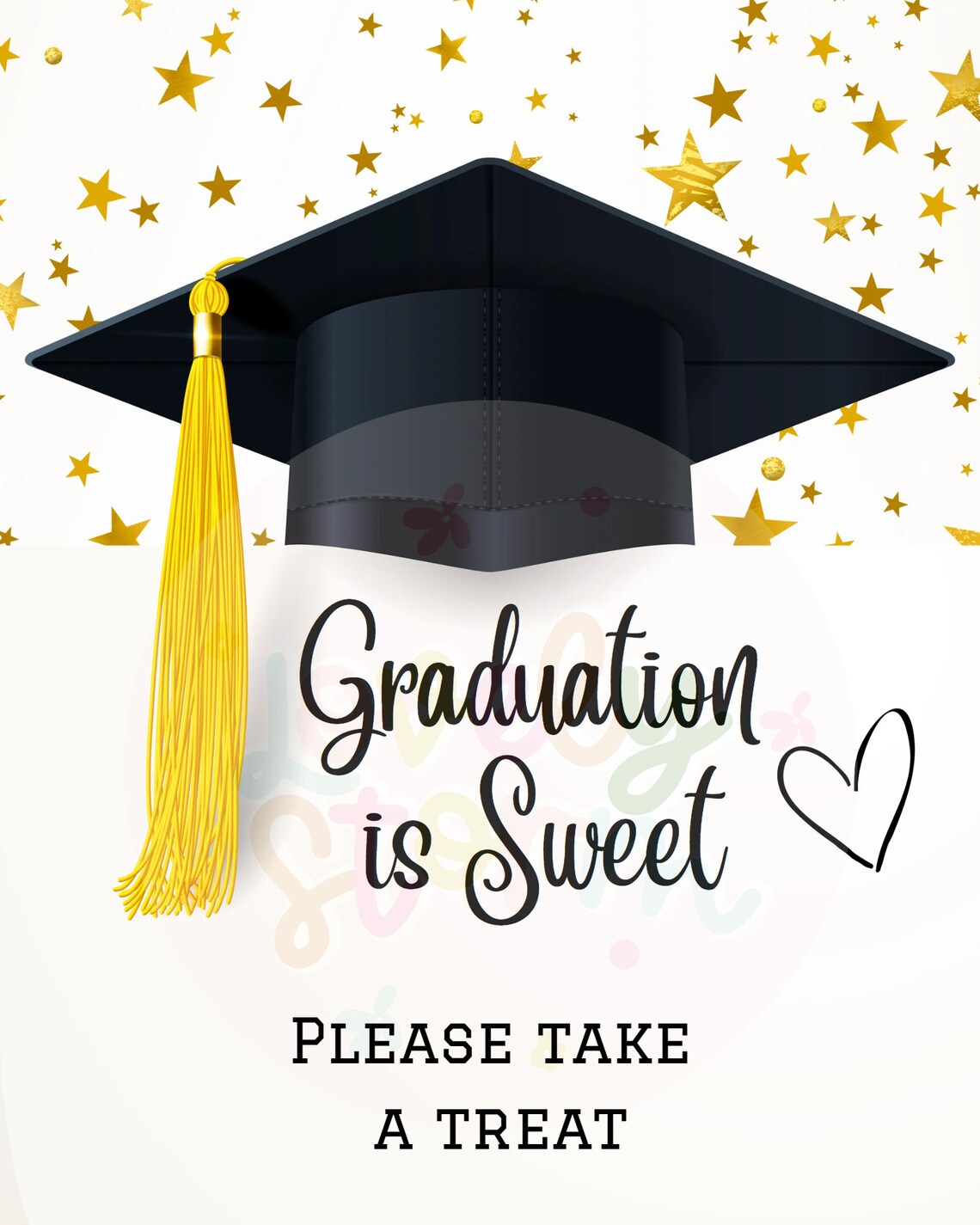Graduation Sign Graduation is Sweet, Please Take a Treat. Table Sign ...
