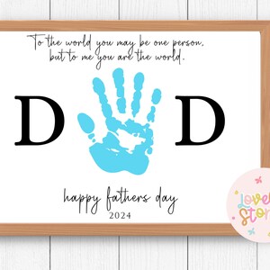 Father's Day Handprint Printable, DIY Craft Gift for Dad, Father's Day ...