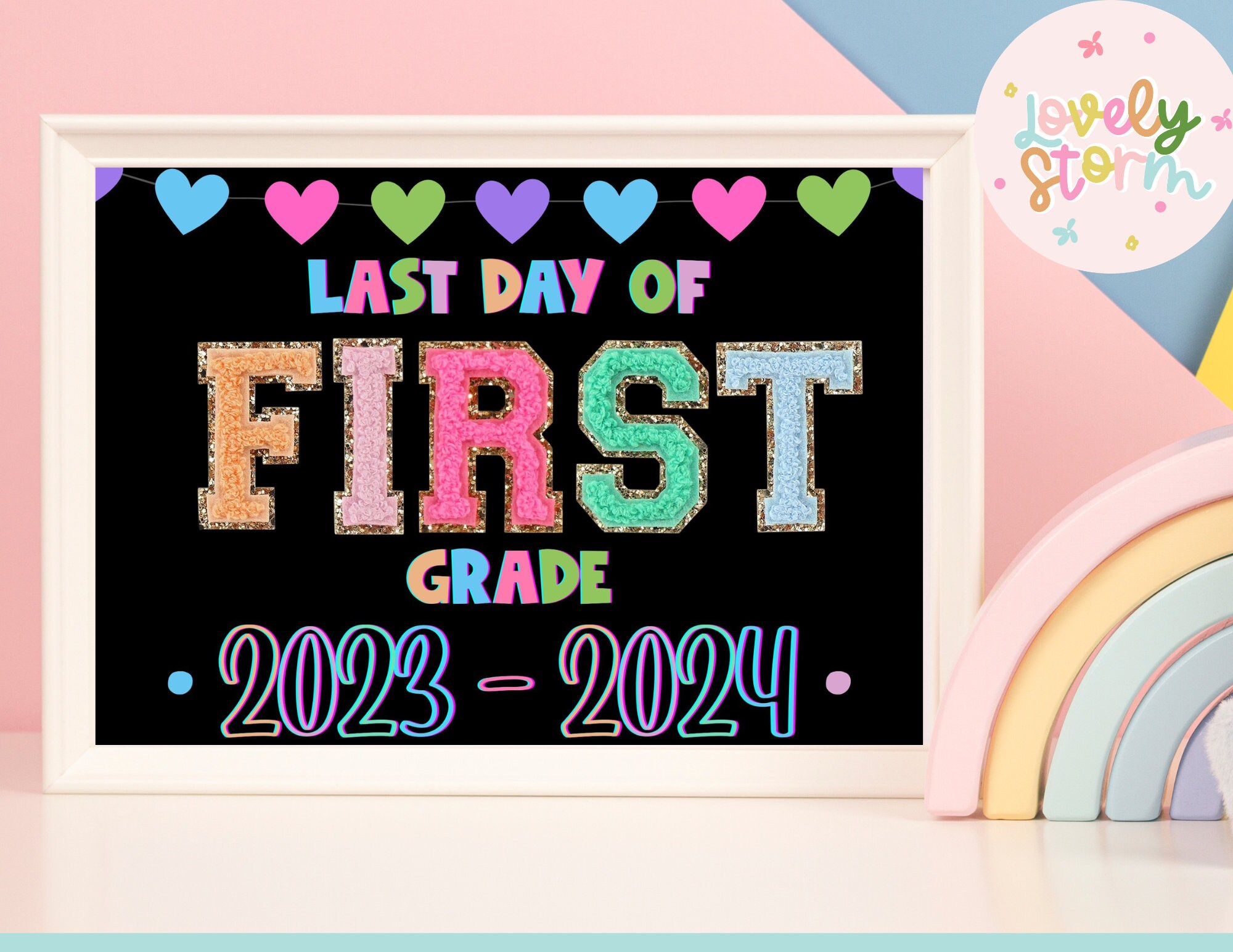 First Grad Grad Sign First Grad Sign, Last Day of School Sign ...