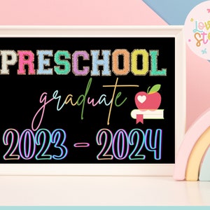 Preschool Grad Sign Preschool Sign, Last Day of School Sign, Printable ...