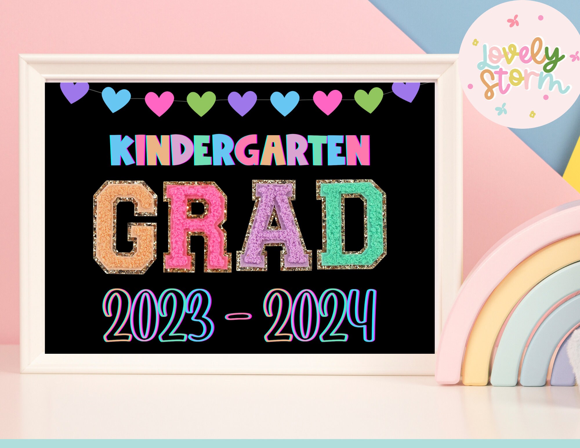 Kindergarten Grad Sign - Kinder Sign, Last Day of School Sign ...