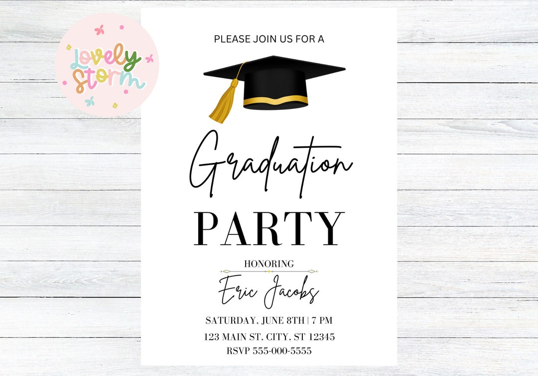 Graduation Invite Digital Editable Graduate Invitation, Graduation ...