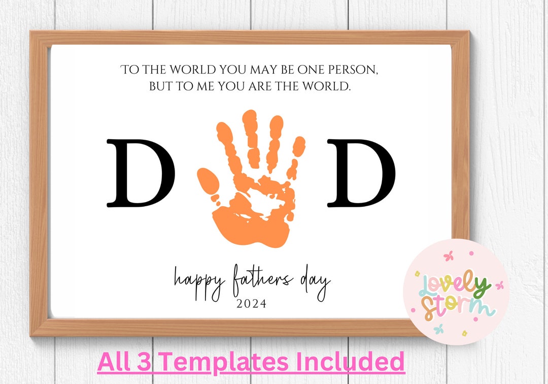 Father's Day Handprint Printable, DIY Craft Gift for Dad, Father's Day ...