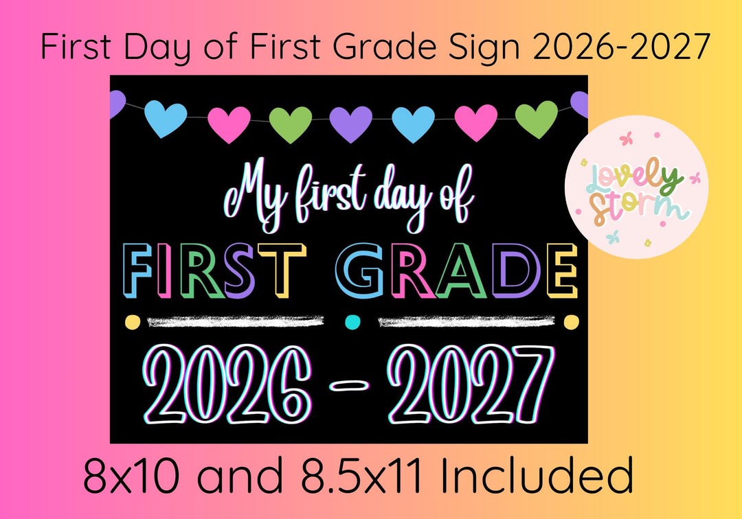 First Day Sign, Printable, Digital Download, Instant Download, School ...