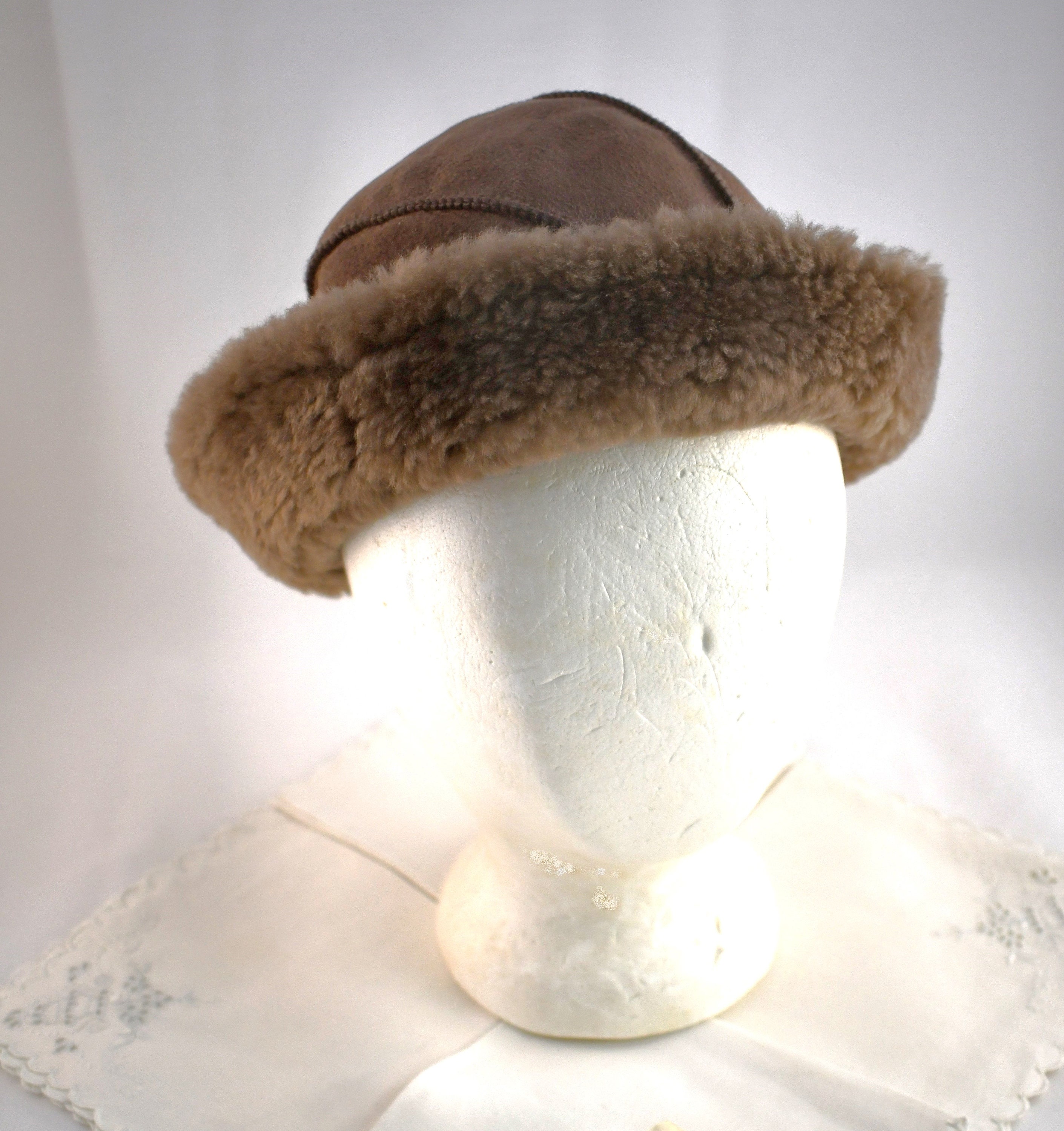 A Plush Vintage Bucket Winter Hat Small Size Mauve Color | Etsy UK