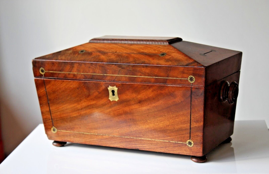 Regency Period 1800's Rosewood Sarcophagus Tea Caddy Antique Jewellery ...
