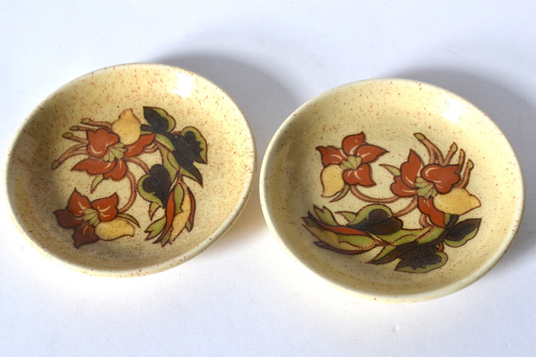 Pair of Palissy Dishes for Trinket, Pin, Ring, Watch or Other Jewellery ...