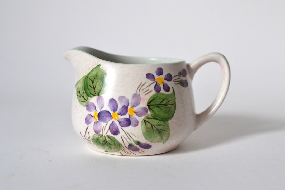 Small Hand Painted Jug Edward Radford Purple Flowers Made - Etsy