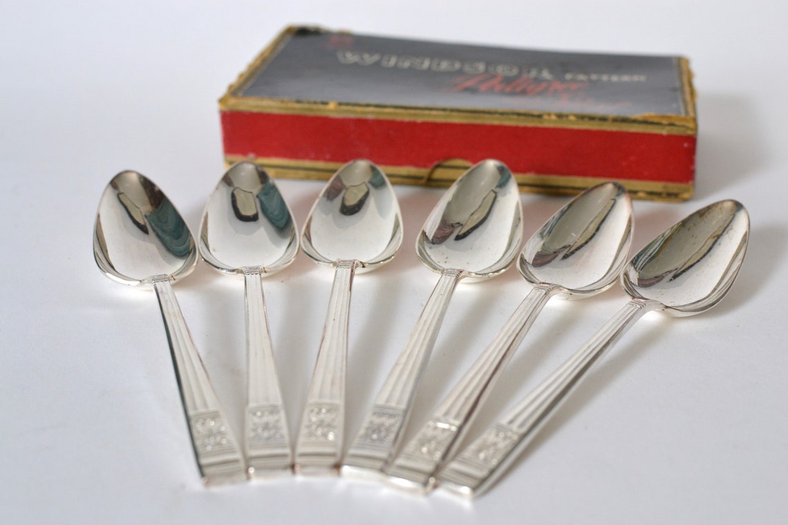 Boxed Set of Six Vintage EPNS Large Tea Spoons. Thomas Turner | Etsy