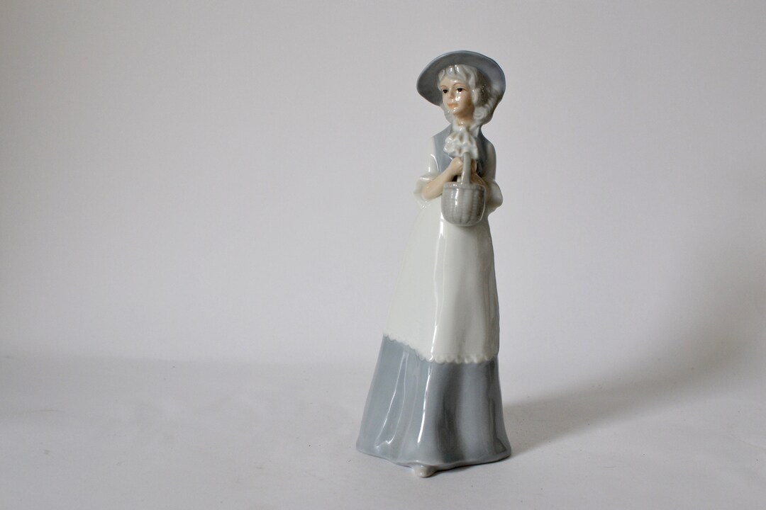 Japanese Figurine JK Pottery, Girl With Basket, Export Ware Made in ...