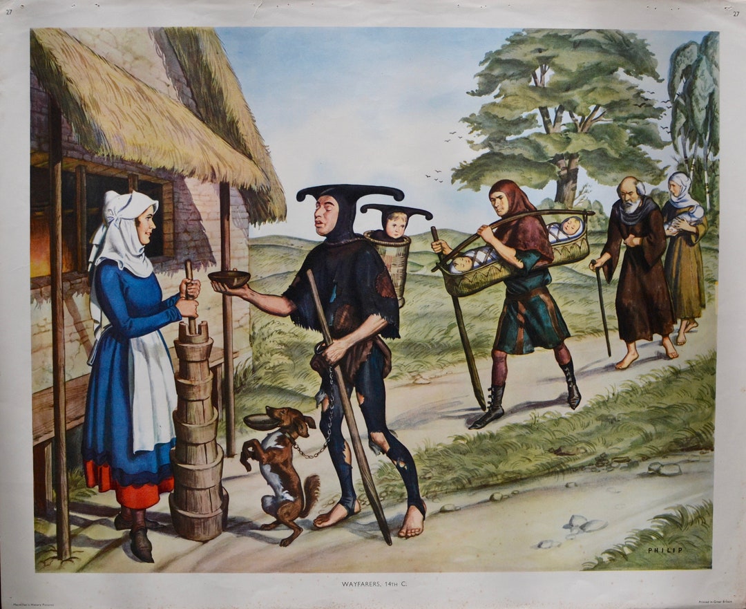 Vintage Macmillan History Lithograph Poster 14th Century - Etsy Israel