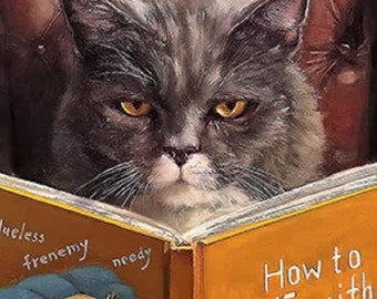Cat Reading Book Gif