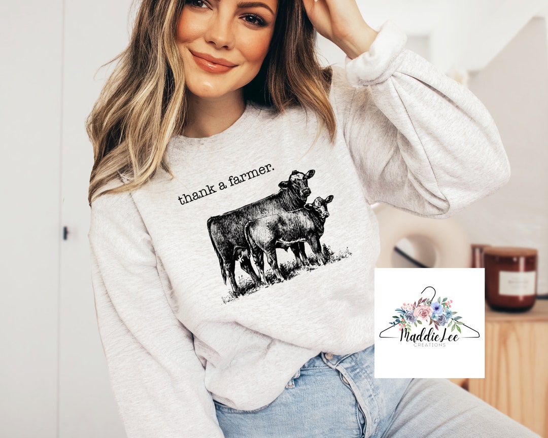 Thank a Farmer Cattle, Sublimation Tshirt or Crewneck, Western Country ...