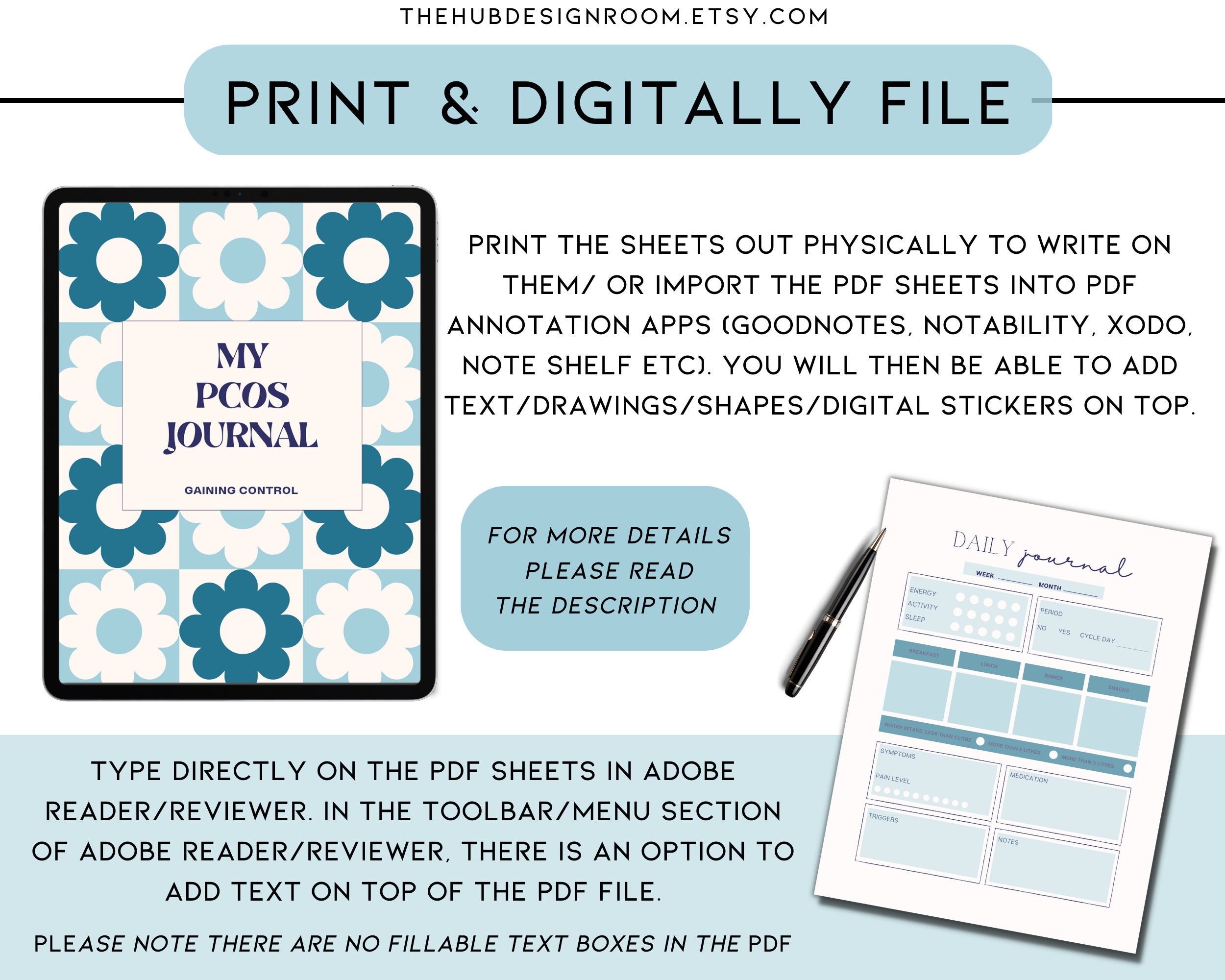 PCOS Journalprintable Digital, PCOS Planner, Pcos Tracker, PCOS Diary ...