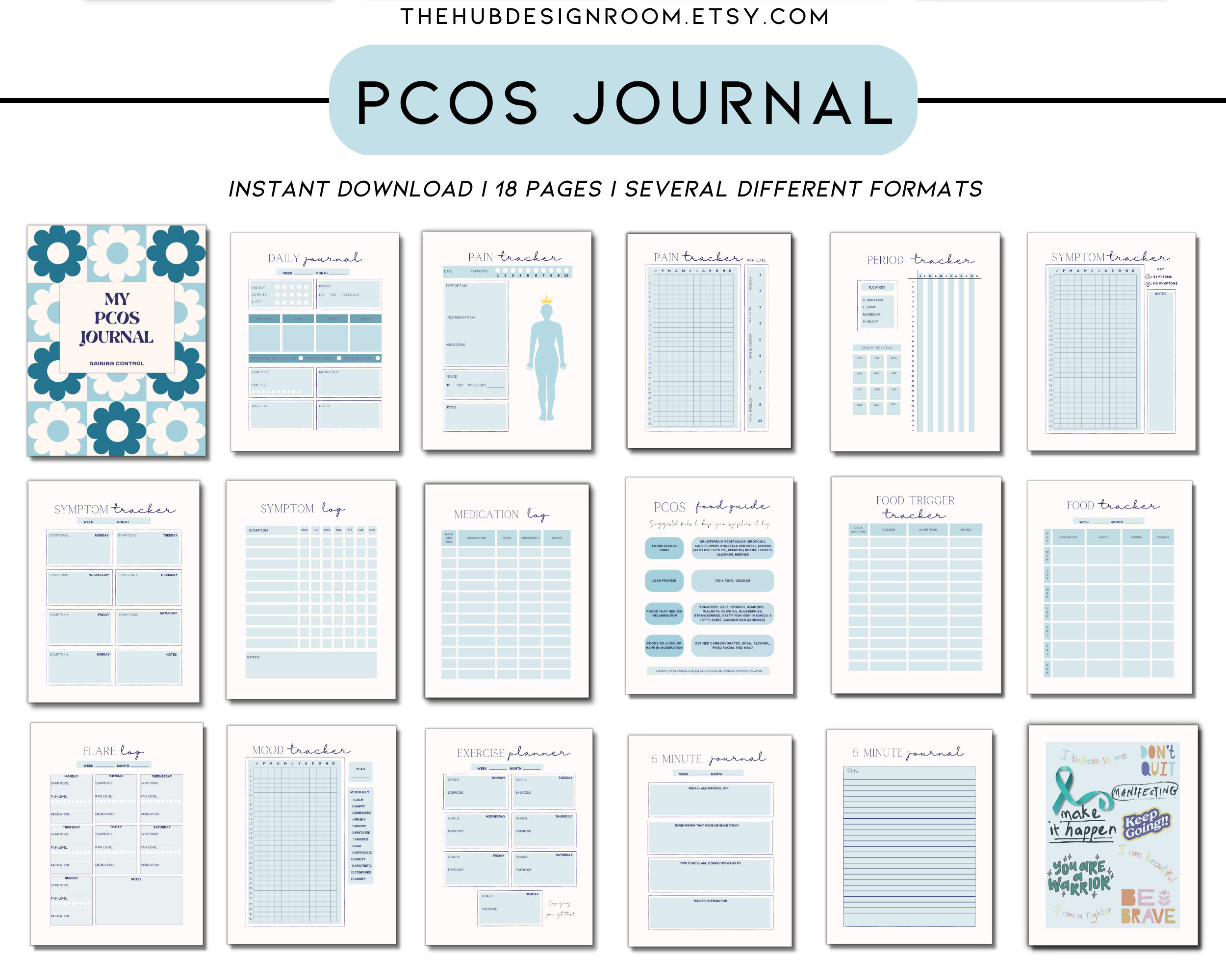 PCOS Journalprintable Digital, PCOS Planner, Pcos Tracker, PCOS Diary ...