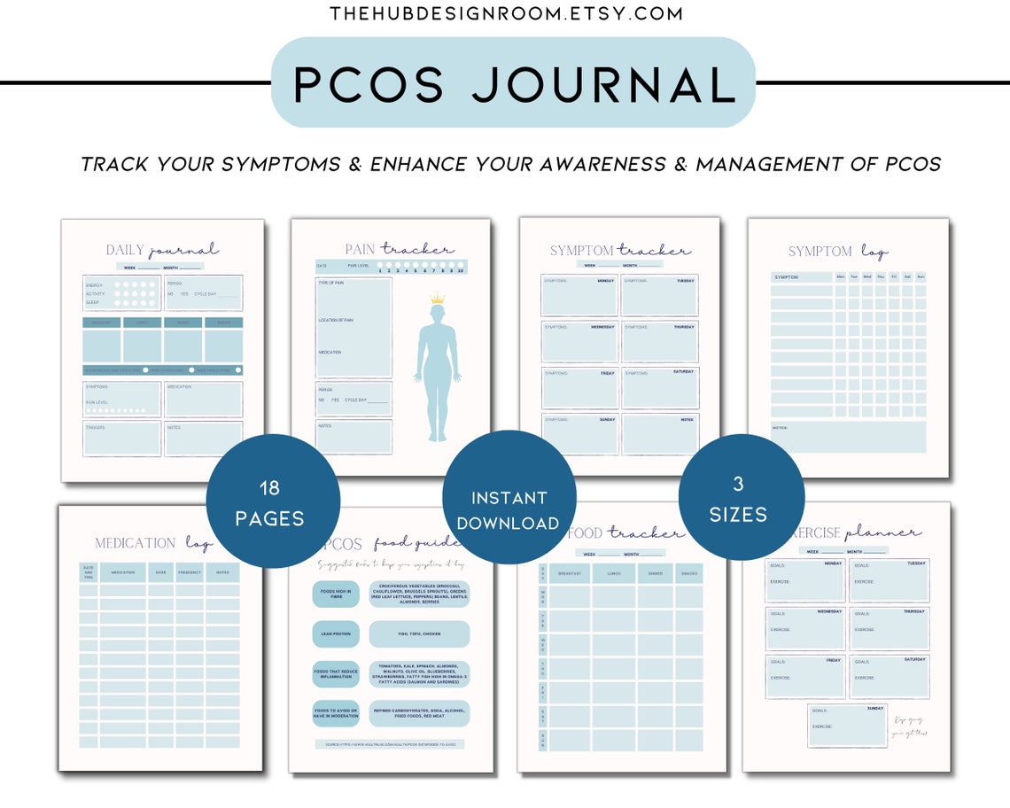 PCOS Journalprintable Digital, PCOS Planner, Pcos Tracker, PCOS Diary ...